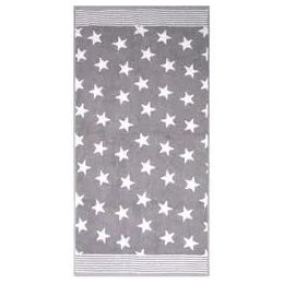 Handtücher Dyckhoff "Stars", grau, B:50cm L:100cm, Walkfrottee, Obermaterial: 100% Baumwolle, Handtücher, mit Sternen und Bordüre