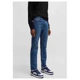 Slim-fit-Jeans Hugo BLUE "Ash", Herren, Gr. 32, Länge 30, blau (navy419), Denim/Jeans, Obermaterial: 99% Baumwolle, 1% Elasthan, unifarben, slim fit lang, Jeans, mit Stone-washed-Finish