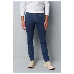 5-Pocket-Jeans MEYER "M5 Slim", Herren, Gr. 34, Länge 34, blau (blau, blau), 63% Baumwolle;34% Polyester;3% Elasthan, unifarben, slim fit lang, Jeans, aus Bio-Baumwolle