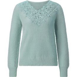 CR&Eacute;ATION L Damen Langarm-Pullover in Flauschgarn kalkmint Gr&ouml;&szlig;e 36