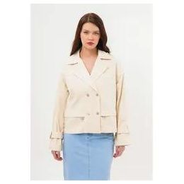 Trenchcoat FRESHLIONS "Helena", Damen, Gr. XL, grün, 100% Baumwolle, unifarben, normal, Mäntel, mit stylischem Reverskragen