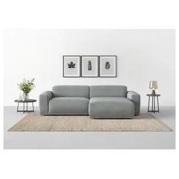 Ecksofa Trendmanufaktur "Braga, mit hochwertigem Kaltschaum, L-Form, in Cord erhältlich", grau (grau pinstripe), B:255cm H:72cm T:160cm, 100% Polyester, Sofas, modernes Sofa, Couch mit hohem Sitzkomfort, 255/72/160 cm (B/H/T)