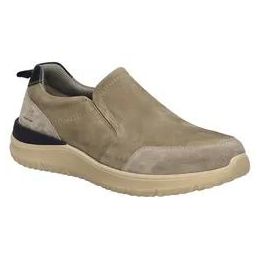 Slip-On Sneaker Josef Seibel "Wales 04", Herren, Gr. 43, beige (sand, kombi), Leder, Schuhe, Slipper, Komfortschuh, Schlupfschuh mit elastischem Gummizug-Einsatz