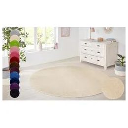 Teppich Hanse Home "Shashi" Gr. 10, beige (natur), H:8,5mm Ø:200cm, Kunstfaser, Teppiche, Kurzflor, Unifarben, Teppich, Weich, Esszimmer, Kinderzimmer, Flur