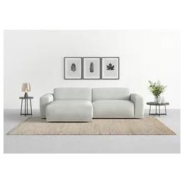 Ecksofa Trendmanufaktur "Braga, mit hochwertigem Kaltschaum, L-Form, in Cord erhältlich", silber, B:255cm H:72cm T:160cm, 100% Polyester, Sofas, modernes Sofa, Couch mit hohem Sitzkomfort, 255/72/160 cm (B/H/T)