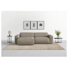 Ecksofa Trendmanufaktur "Braga, mit hochwertigem Kaltschaum, L-Form, in Cord erhältlich", braun (schlamm), B:255cm H:72cm T:160cm, 100% Polyester, Sofas, modernes Sofa, Couch mit hohem Sitzkomfort, 255/72/160 cm (B/H/T)