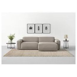 Ecksofa Trendmanufaktur "Braga, mit hochwertigem Kaltschaum, L-Form, in Cord erhältlich", grau (taupe grau), B:255cm H:72cm T:160cm, 100% Polyester, Sofas, modernes Sofa, Couch mit hohem Sitzkomfort, 255/72/160 cm (B/H/T)