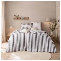 Bettwäsche Estella "Tavaro", grau, B/L: 155cm x 220cm, Mako-Interlock-Jersey, B/L: 80cm x 80cm, 2 Stk., Mako-Interlock-Jersey, Obermaterial: 100% Baumwolle, Bettwäsche