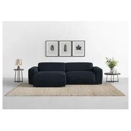 Ecksofa Trendmanufaktur "Braga, mit hochwertigem Kaltschaum, L-Form, in Cord erhältlich", blau (nachtblau), B:255cm H:72cm T:160cm, 100% Polyester, Sofas, modernes Sofa, Couch mit hohem Sitzkomfort, 255/72/160 cm (B/H/T)