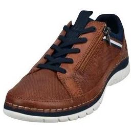 Slip-On Sneaker Bugatti, Herren, Gr. 42, braun (cognac used), Lederimitat, Textil, Schuhe, Freizeitschuh, Halbschuh, Slipper mit Kontrast-Rahmennaht