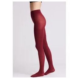 Feinstrumpfhose YSABEL MORA "TIGHTS BASIC COLLECTION", Damen, Gr. M, rot (maroon), Obermaterial: 85% Polyamid, 15% Elasthan, unifarben, Strumpfhosen Feinstrumpfhose, starke Strumpfhose im zarten Look