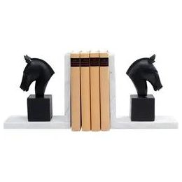 Buchstütze KARE DESIGN "Buchstütze Horse (2/Set)", schwarz, B:36cm H:21cm T:8cm, Polyresin, Buchstützen