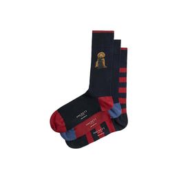 Hackett London Socken 'Harry' Herren Gr&ouml;&szlig;e 43/44 marine / braun / rot / wei&szlig;