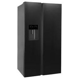 Bauknecht Side-by-Side "SBS IW D90 Black", Standardmodul: D (A-G), silber (edelstahloptik schwarz), B:91cm H:179cm T:70,5cm, Kühlschränke