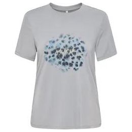 Kurzarmshirt Only "ONLFREE LIFE MODAL S/S ATELIER TOP JRS", Damen, Gr. M (38), grau (ultimate grau print:temtation eclectic), Jersey, Obermaterial: 70% Modal, 30% Polyester, bedruckt, regular fit, Rundhals, Shirts
