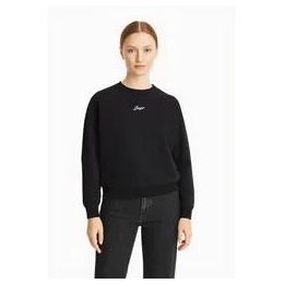 Sweatshirt BOSS ORANGE "Esweaty Premium Damenmode", Damen, Gr. M38, schwarz (schwarz 001), Sweatware, Obermaterial: 100% Baumwolle, unifarben, Rundhals, Rippbündchen, Sweatshirts, im Oversized Look