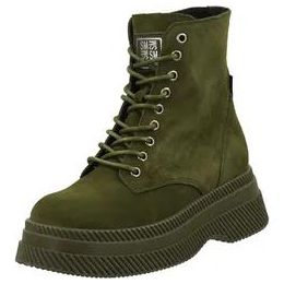 Schnürstiefelette Steve Madden "Steve Madden Stiefelette Leder", Damen, Gr. 38, olive, Leder, Casual, Schuhe