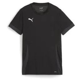 Trainingstop Puma "TEAMGOAL MATCHDAY JERSEY WMNS", Damen, Gr. M, schwarz (Puma schwarz, Puma weiß, flat schwarz gray), Interlock, Obermaterial: 100% Polyester, unifarben, regular fit normal, Rundhals, Tops