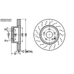 ATE Bremsscheibe vorne rechts links Gelocht/innenbel. 312,0mm f&uuml;r MERCEDES-BENZ A2304210412 2304210412 24.0128-0163.1