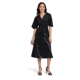 Cocktailkleid Vera Mont "Damen im Glitzer-Look", Damen, Gr. 36, Normalgr&ouml;&szlig;en, schwarz (schwarz, schwarz), Obermaterial: 86% Polyamid, 9% Polyester, 5% Elasthan, ausgestellt kurz, Kleider