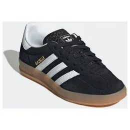 Sneaker Adidas ORIGINALS "GAZELLE INDOOR KIDS", Gr. 36, core schwarz, cloud weiß, gum 2, Leder, Synthetik, Schuhe
