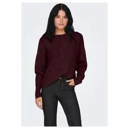 Strickpullover Only "ONLDANIELLA L/S PULLOVER KNT NOOS", Damen, Gr. S, mauve wine detail:melange, Strick, Obermaterial: 77% Polyacryl, 19% Polyester, 4% Elasthan, unifarben, regular fit normal, Rundhals, Fledermausärmel Rippstrickbündchen, Pullover