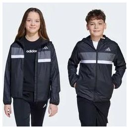 Windbreaker Adidas SPORTSWEAR "J TIBERIO WB", Kinder, Gr. 176, schwarz, grau four, weiß, Obermaterial: 100% Polyester, normal, Jacken