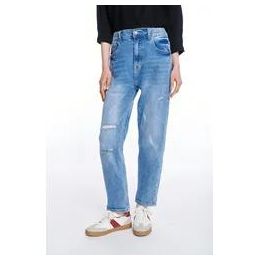 Haily's 5-Pocket-Jeans HAILY’S "LG HW C JN Mi44rell Destroy", Damen, Gr. XS(34), N-Gr, blau (mblau), Denim/Jeans, Obermaterial: 95% Baumwolle, 3% Polyester, 2% Elasthan, unifarben, lang, Jeans, mit Destroyed Effekt