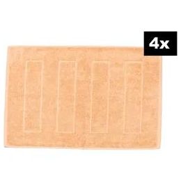 Badematte done. "DAILY UNI 4er-Set", orange (peach), H:5mm, Baumwolle, Badematten, Badvorleger aus 100% Baumwolle