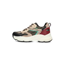 POSH by Poelman Sneaker 'Ayoki' M&auml;dchen Gr&ouml;&szlig;e 37 beige / oliv / dunkelrot / schwarz