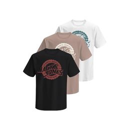 Jack & Jones Premium T-Shirt 'JPRBLUBARON' Herren Größe XS brokat / schilf / schwarz / weiß