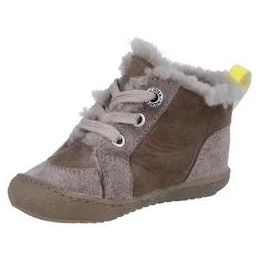 Lauflernschuh Richter "Maxi WMS: Mittel", Kinder, Gr. 25, braun (taupe, braun), Lammfell, Veloursleder, Schuhe, Winterstiefel mit herausnehmbarer Sohle, Größenschablone zum Download