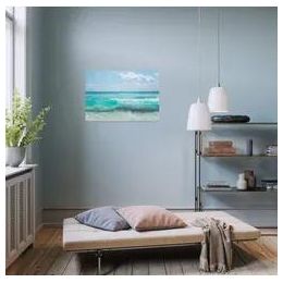 Leinwandbild Komar "Coastline - Größe 60 x 40 cm", blau (farbe bild(er): blau), B:60cm H:40cm T:2cm, Holz, Papier, Bilder, Keilrahmenbild mi Echtholzrahmen