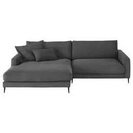Ecksofa Inosign "Downtown, B/T/H: 272/190/84 cm L-Form", grau (anthrazit), B:272cm H:84cm T:190cm, 95% Polyester, 5% Nylon, Sofas, weicher Sitzkomfort auch in Cord und Bouclé, incl. Zierkissen