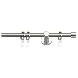 Gardinenstange Indeko "Consul 20", silber (edelstahlfarben), L:440cm Ø:20mm, Metall, Stahl, Gardinenstangen, Komplett-Set inkl. Ringen und Montagematerial