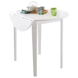 Esstisch Home Affaire, weiß, B:92cm H:77cm T:92cm, Tische, Runde Esstische Esstisch Küchentisch, mit abklappbaren Seitenteilen, in zwei Farbvarianten, Höhe 77 cm