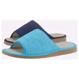 Classic Dog Pantoffel CLASSIC, Damen, Gr. 40, blau (türkis, marine), Textil, Schuhe Damenschuh Hausschuh Pantoffeln