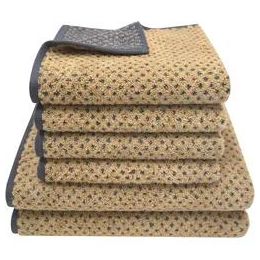 Handtuch Set Dyckhoff "Golden Shades Rhombus", gold (goldfarben), 6 Stk., Walkfrottier, Obermaterial: 100% Baumwolle, Handtuch-Sets, Kuschelig weich;4 Handtücher (50x100cm), 2 Duschtücher (70x140cm)
