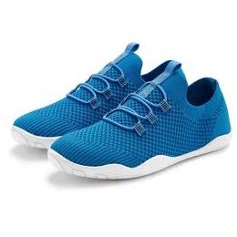 Sneaker Lascana "Freizeitschuh, Slipper", Damen, Gr. 39, blau, Obermaterial: 100% Textilmaterial. Futter: 100% Textilmaterial. Decksohle: 100% Textilmaterial. Laufsohle: 100% Synthetik, unifarben, Schuhe Halbschuh, zum Reinschlüpfen mit elastischen Schnürbändern Unisex VEGAN