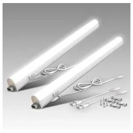 B.K.LICHT Unterschrankleuchte "BK_UL1512 Unterbauleuchte, 2er Set, 57.3 cm, Neutralweißes Licht", weiß, 2, H: 3cm, 2 Stk., Leuchten, Lichtleiste, 8W, 700Lm, 4.000K, erweiterbar durch Stecksystem