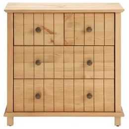 Badkommode Home Affaire "Vili", beige (geölt), B:60cm H:65cm T:30cm, Sideboards, Badezimmerschrank, Unterschrank, 4 Schubladen, aus Massivholz