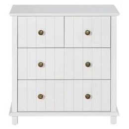 Badkommode Home Affaire "Vili", weiß, B:60cm H:64cm T:30cm, Sideboards, Badezimmerschrank, Unterschrank, 4 Schubladen, aus Massivholz