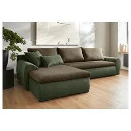 Ecksofa Home Affaire "Win, L-Form, Breite 285cm", grün (olive grün), B:285cm H:85cm T:176cm, 100% Polyester, Sofas, optional mit Schlaffunktion und Bettkasten, olive grün, Topseller