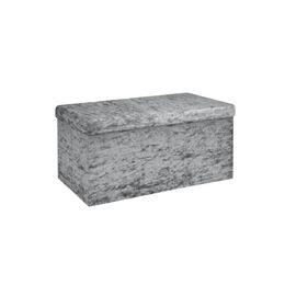 Intirilife Faltbare Sitzbank 76x38x38 cm in Samt Grau | Gr.: onesize