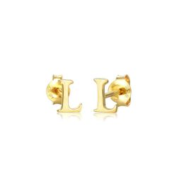 Elli Ohrringe 925 Sterling Silber Buchstabe, Buchstabe - L in Gold | Gr.: onesize