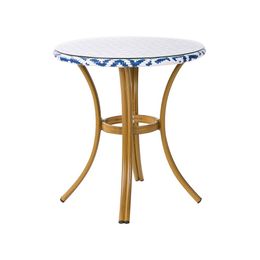 Beliani Gartentisch RIFREDDO in /Blau/Beige - (W) 70 x (H) 76 x (L) 70 cm | Gr.: onesize