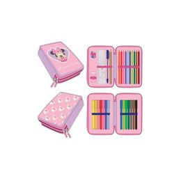 Disney Minnie Mouse Federmäppchen 2-Fach gefüllt Herz Disney Schule | Gr.: onesize
