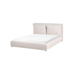 Beliani Wasserbett BAJONNA in Beige/Schwarz - (W) 180 x (H) 94 x (L) 235 cm | Gr.: onesize