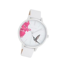 Analog-Armbanduhr Oozoo Timepieces weiß groß (ca. 42mm) | Gr.: onesize