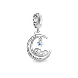 GNOCE Sterling Silber Zirkonia Mond Charm | Gr.: onesize